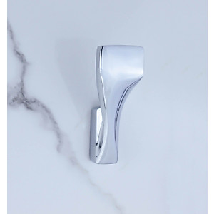 Frafuo Robe Hooks for Bathrooms-Artistic Curved Line for Solid Brass Towel Hooks-7.93 OZ Weight for Chrome Towel Hook Ensure Quality (Chrome)