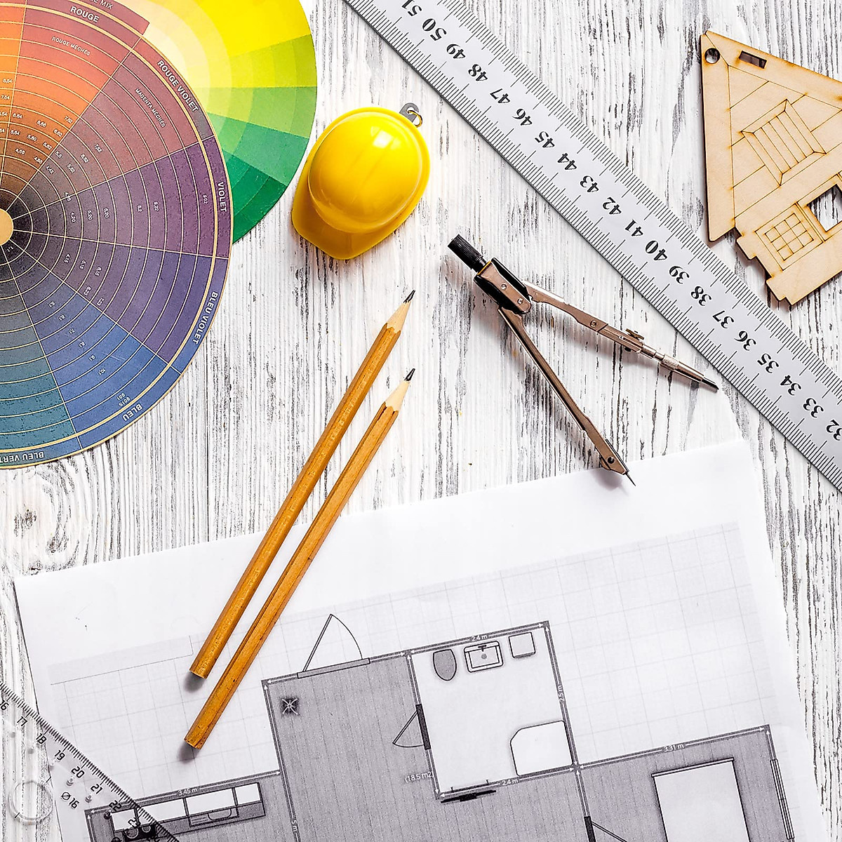 6 Pieces Large Stainless Steel Ruler Metal Yard Stick Rule Measuring 1 Meter 40 Inch/ 100 cm 24 Inch/ 60 cm Measure Straight Edge (40 Inch)