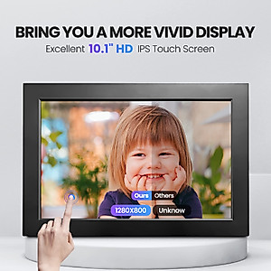 10.1 Inch WiFi Digital Picture Frame, Digital Photo Frame with 32GB SD Card, Unlimited Account Connection, IPS HD Touch Screen - Gift for Friends and Family