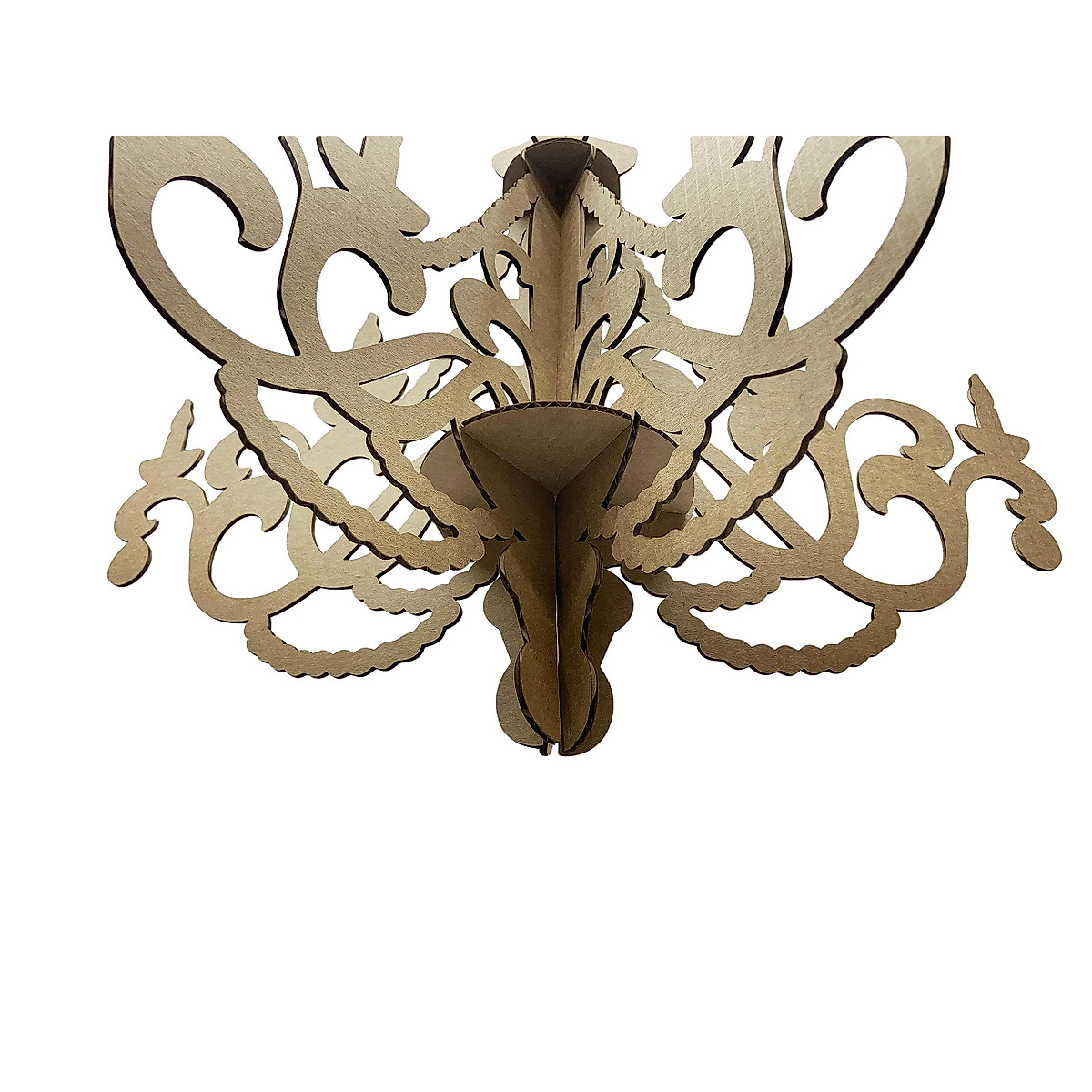 20'' wide Cardboard chandelier Model 2 | 5 branches | perfect decoration for ceiling | lightweight | made in USA | Model 2