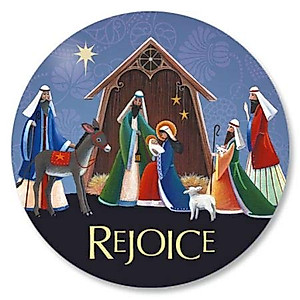 Rejoice Christmas Envelope Seals - Set of 72 Holiday Envelope Stickers