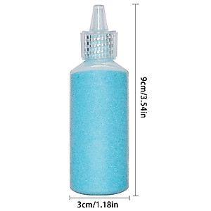 MIKIMIQI 6 Pcs Art Sand, Craft Sand Kit 1.25oz Bottles Sand Arts and Crafts Kit DIY Sand Painting Decorative Sand Vase Glass Sand Scenic Sand Wedding Sand for Decorations (Cyan)