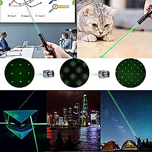 IVVTRYI Green Laser Pointer, Long-Range high-Power Laser Pointer, Adjustable Mode, 2000 Meters Handheld Laser Pointer, Suitable for Camping, Hiking, Emergency, USB Charging