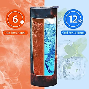 Tangopi Space Cloud 20 oz Tumbler with Lid and Straw Insulated Travel Coffee Mug Reusable Spill Proof Coffee Cups Stainless Steel Water Bottle for Hot and Cold Drinks
