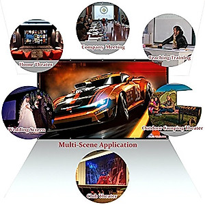 180 Inch Outdoor Projector Screen, WRLSUN HD 16:9 Large Folding Portable Home Theater Movie Screen for Camping/Office/Party/Double Sided Projection