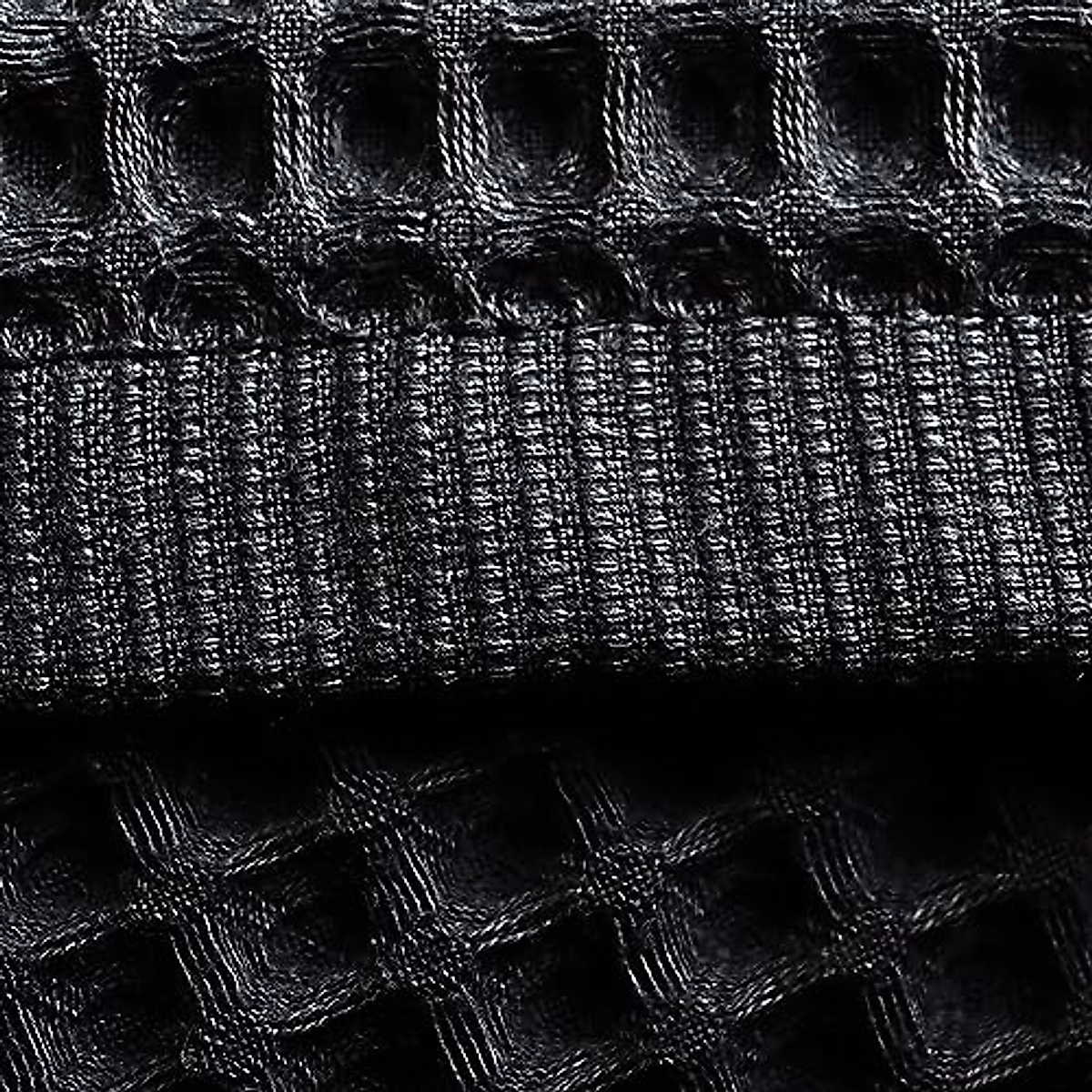 Püskül - 4 Pieces Waffle Towel Sets for Bathroom, Premium Organic Turkish Cotton 2 Hand Towels 2 Bath Towels Set (Black)