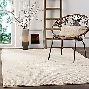 SAFAVIEH Natura Collection 2' x 3' Ivory NAT620A Handmade Premium Wool Accent Rug