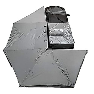 Overland Vehicle Systems Nomadic Awning 270 - Dark Gray with Black Travel Cover - Driverside