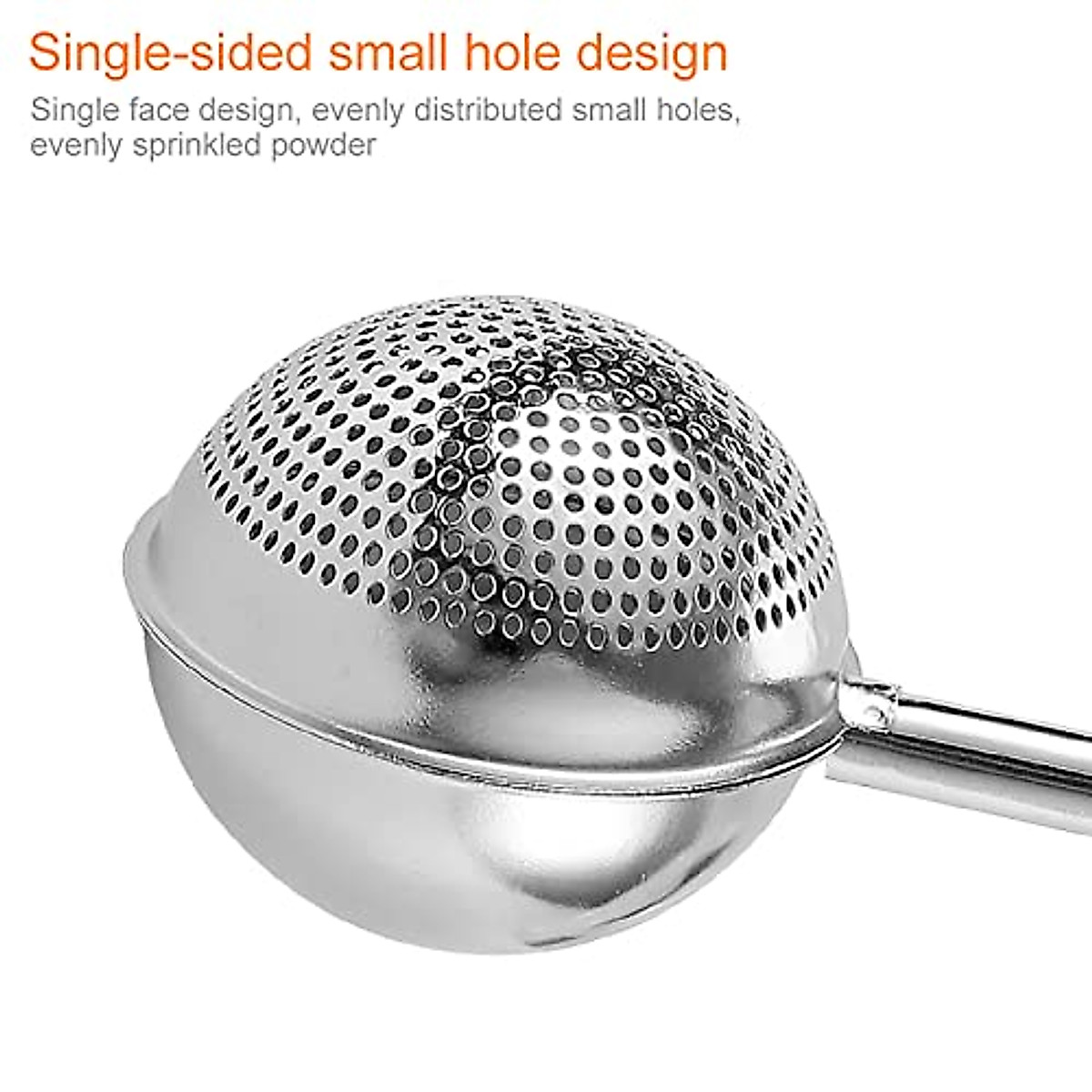 Walbest Flour Duster, 304 Stainless Steel Retractable Sugar Duster Powder Shaker Matcha Powder Spices Sieve Baking Sifter Tool Duster Silver