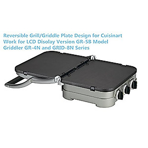 UsKitchen Reversible Grill/Griddle Plate for Cuisinart Griddler GR-4N 5-in-1