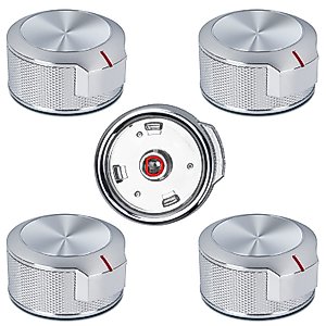 Upgrade W10823529 W11156487 Gas Stove Knobs Replacements, Compatible with White Whirlpool KitchenAid Gas Stove Range Oven Knobs,Replacement Part for AP6285576 (5 Pack)
