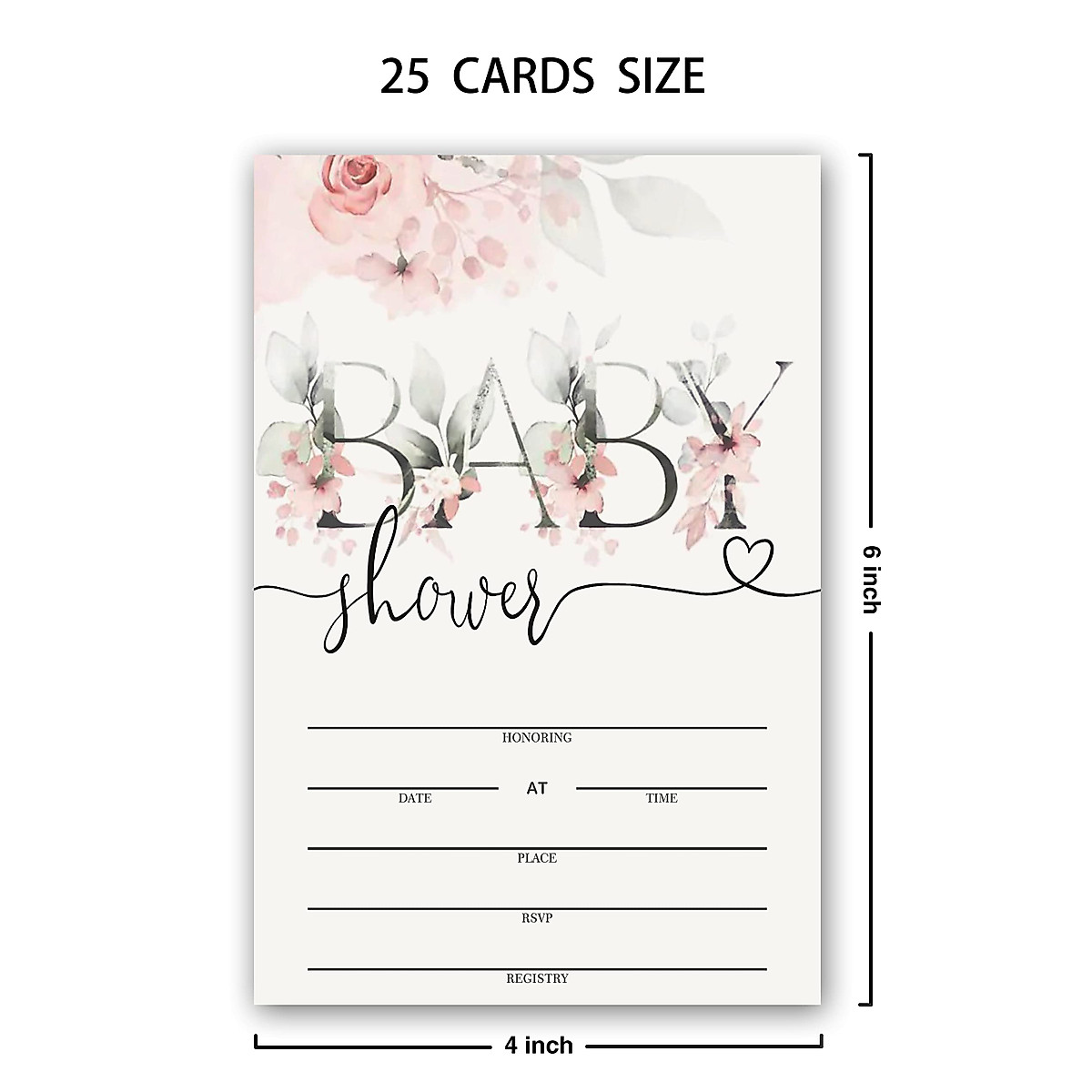Baby Shower Invitation Set, Books For Baby, Thank You, Diaper Raffle, Fill In Invites Cards, Each Design 25 Cards & Envelopes (Total 100 Cards) – (bb018-taozhuang)