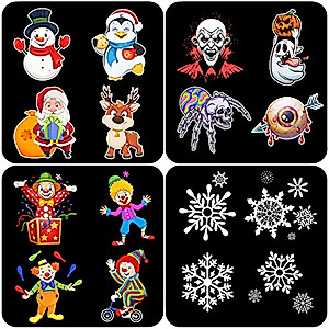 Xhaus 8 Pcs Replacement Theme Slides for Halloween Christmas Projector Lights, Not Include Projector