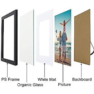 Oreichar Art 5x7 Tabletop Picture Frames, Display Pictures 4x6 with Mat or 5x7 without Mat, Wall Mounting Photo Frame, Set of 2