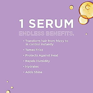 John Frieda Frizz Ease Original Hair Serum, Protecting Against Frizz, Heat, and Humidity While Adding Shine, Smooths Strands and Hydrates Parched Hair with Argan, Coconut, and Moringa Oil, 1.69 Oz