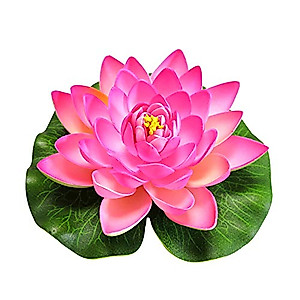 2pcs Artificial Floating Plant Water Lily Flower and Leave Pad Fish Landscape Decoration for Home Garden Pond Pool Aquarium