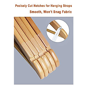 Qualsen Wooden Hangers 30 Pack,Pants Hangers Non Slip,Wood Coat Suit Clothes Hanger,Hangers Heavy Duty,Jacket, Shirt, Pants, Suit Hangers