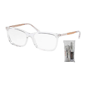 Michael Kors MK4030 VIVIANNA II 3998 52M Transparent Clear Rectangular Eyeglasses For Women+ BUNDLE with Designer iWear Eyewear Kit Care Kit