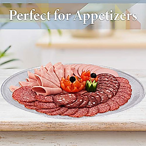 Upper Midland Products 3 Serving Tray Platters Elegant Aluminum Round Disposable Plastic Alternative