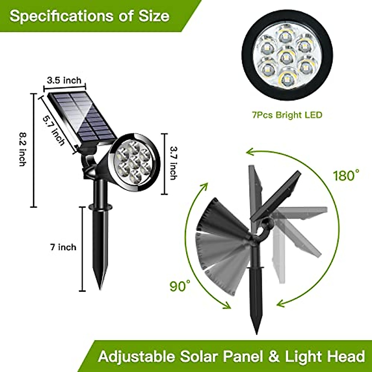 MEIHONG Solar Spot Lights Outdoor Landscape Lights Solar Powered Waterproof Solar LED Landscape Lighting, Solar Tree Lights Solar Spot Lights Garden Decorations (4 Pack)