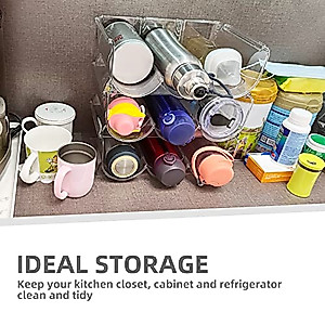 Lechay Plastic Stackable Water Bottle Holders, Water Bottle Organizer Wine and Water Bottle Organizer for Kitchen Cabinets Countertop (Plastic-1 PC)