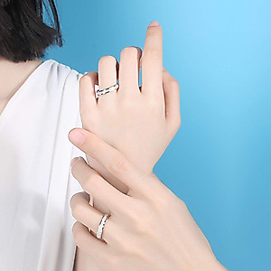 Dankadi Men & Women Fashion S925 Sterling Silver Ring Smooth Plain Dome Comfort Solid Silver Ring Wedding Engagement 3.5 mm Ring 13# (Fashion style, 13)