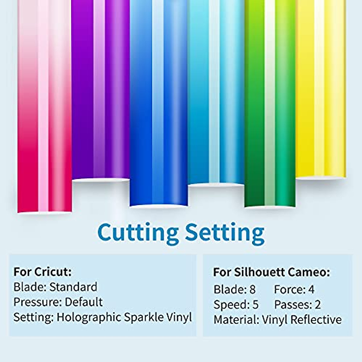 HTVRONT Color Changing Vinyl Permanent Adhesive Vinyl for Cricut,8 Pack Cold Permanent Vinyl Bundle 6 Colors-12" x 10" Vinyl Sheets +2 Transfer Tape Sheets Sensitive to Cold Vinyl for Stickers Decals Cups Water Bottles