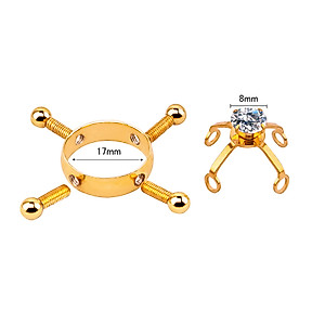 Viallct 2Pcs Non-Piercing Nipple Rings Stainless Steel CZ Nipple Shield Rings Adjustable Barbell Ring Bar Nipple Rings Body Nipple Jewelry