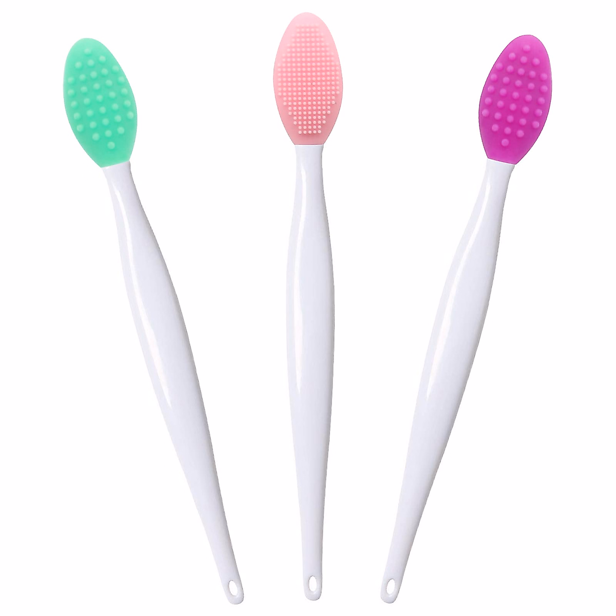 Lip Scrub Brush Lip Brush Tool,Double-Sided Silicone Exfoliating Lip Brush,Gentle Lip Exfoliator Scrubber Brush for Smooth,Soft,Bright,and Healthy Lips(3 PCS)