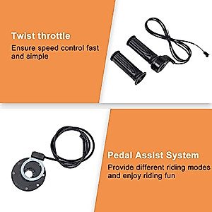 PEXMOR Electric Bike Conversion Kit, 48V 1000W 26" Front/Rear Wheel w/Tire Ebike Conversion Kit, Electric Bicycle Hub Motor Kit with LCD Display/Controller/PAS/Brake Lever/Torque Arm (Front)