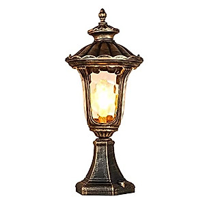 MODEBHD Modern Outdoor Column Lamp Tradition Classic Victoria Glass Lantern Aluminum Waterproof Antirust Table Lamp Street Post Lights Villa Garden Patio Lawn Lights E27 Lampholder Decoration