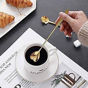 Verdental Heart Shaped 7 inches Stainless Steel Couple Long Cafe Cheese Spoon (1 Pair)