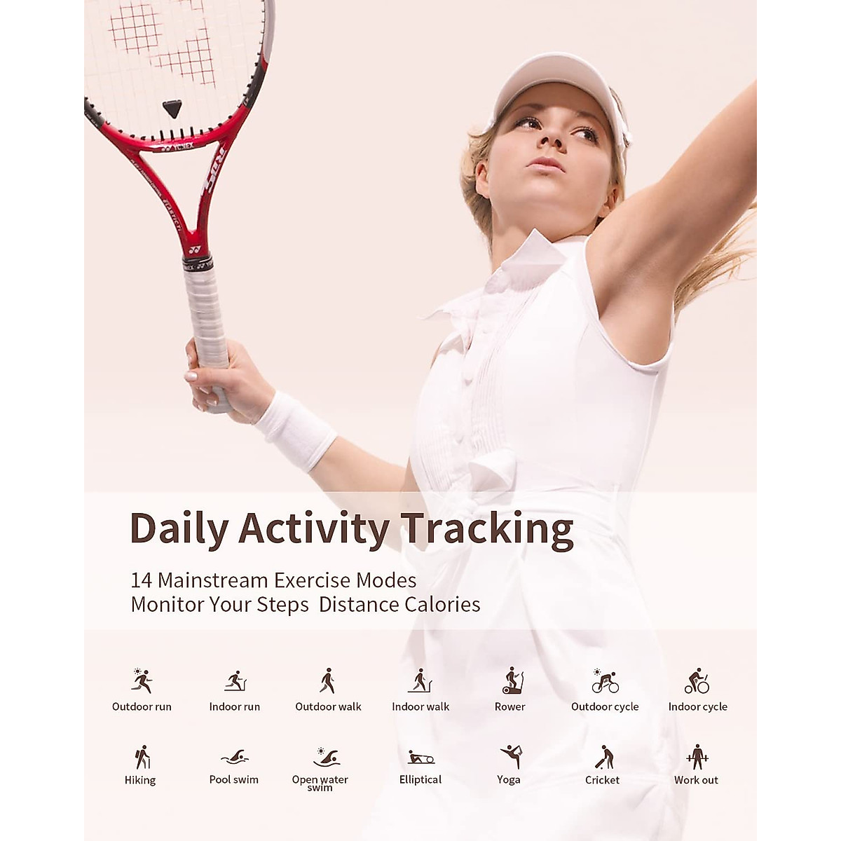 Gydom Smart Watch for Women Men,1.69" Smart Fitness Tracker Watch Blood Oxygen Heart Rate Stress Sleep Monitor Pedometer Watch 5ATM Waterproof Activity Tracker Smartwatch for Android iOS Phone