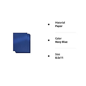 Navy Blue Shimmer Paper - 100-Pack Metallic Cardstock Paper, 92 lb Cover, Double Sided, Printer Friendly - Perfect for Weddings, Birthdays, Craft Use, Letter Size Sheets, 8.5 x 11 Inches