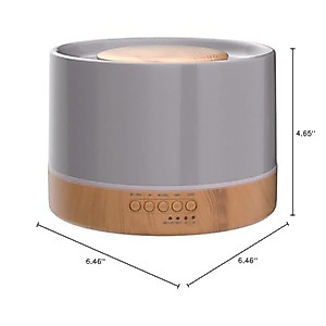 muson Essential Oil Diffuser Sound Machine Combo Diffuser for Aromatherapy Fragrant Oil Cool Mist Humidifier with Natural Sound Music & Warm Night Light, Auto Shutoff, White