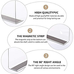 iplusmile Shelf Dividers Plastic Shelf Divider, Closet Shelf Organizer Clear Plastic Closet Separator with Magnetic Bottom for Kitchen Office Supermarket, 5pcs