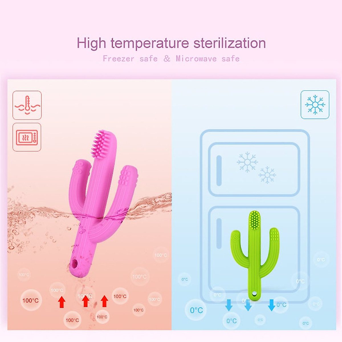 T.T.B Baby Toothbrush Teether Teething Toothbrush Toys Soft Silicone Bristles for Baby and Infant (2pcs Blue and Green)