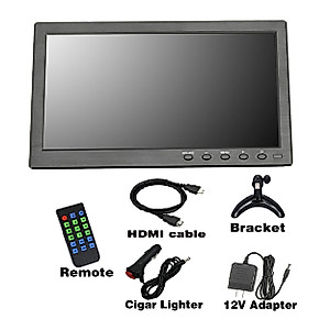 LONCEVON 10 inch Portable HDMI Monitor Mini VGA Monitor Screen for PC/Camera/TV/Raspberry PI/Gaming; 1024x600 Pixel Support 1920x1080P Resolution; with Dual Speakers and USB Port