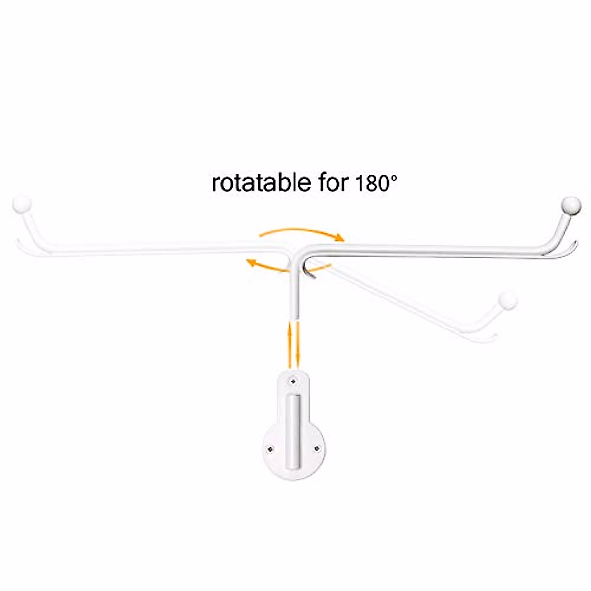 Mkono Wall Mounted Clothes Hanger with Swing Arm Holder Valet Hook Metal Hanging Drying Rack Space Saver for Closet Organizer, Bathroom, Bedroom, Laundry Room 2 Pack, White