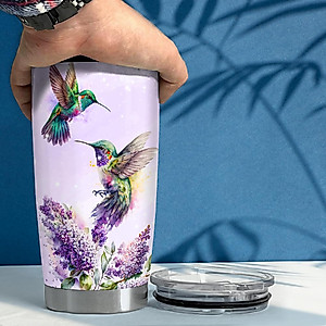SANDJEST Hummingbird Tumbler 20oz Humingbird Gifts for Women Girl Stainless Steel Insulated Tumblers Coffee Travel Mug Cup Gift for Birthday Christmas