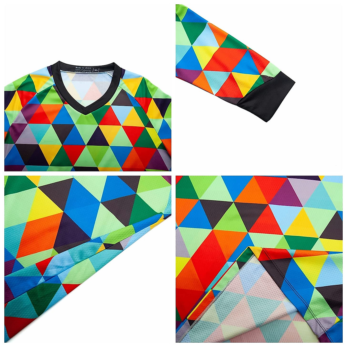 Mountain Bike Jersey Long Sleeve Men Bicycle Cycling Motocross Shirt Downhill Top Running Tshirt Offroad BMX Clothing Dirtbike Uniform Biking Wear Quick Dry Fishing Blue L