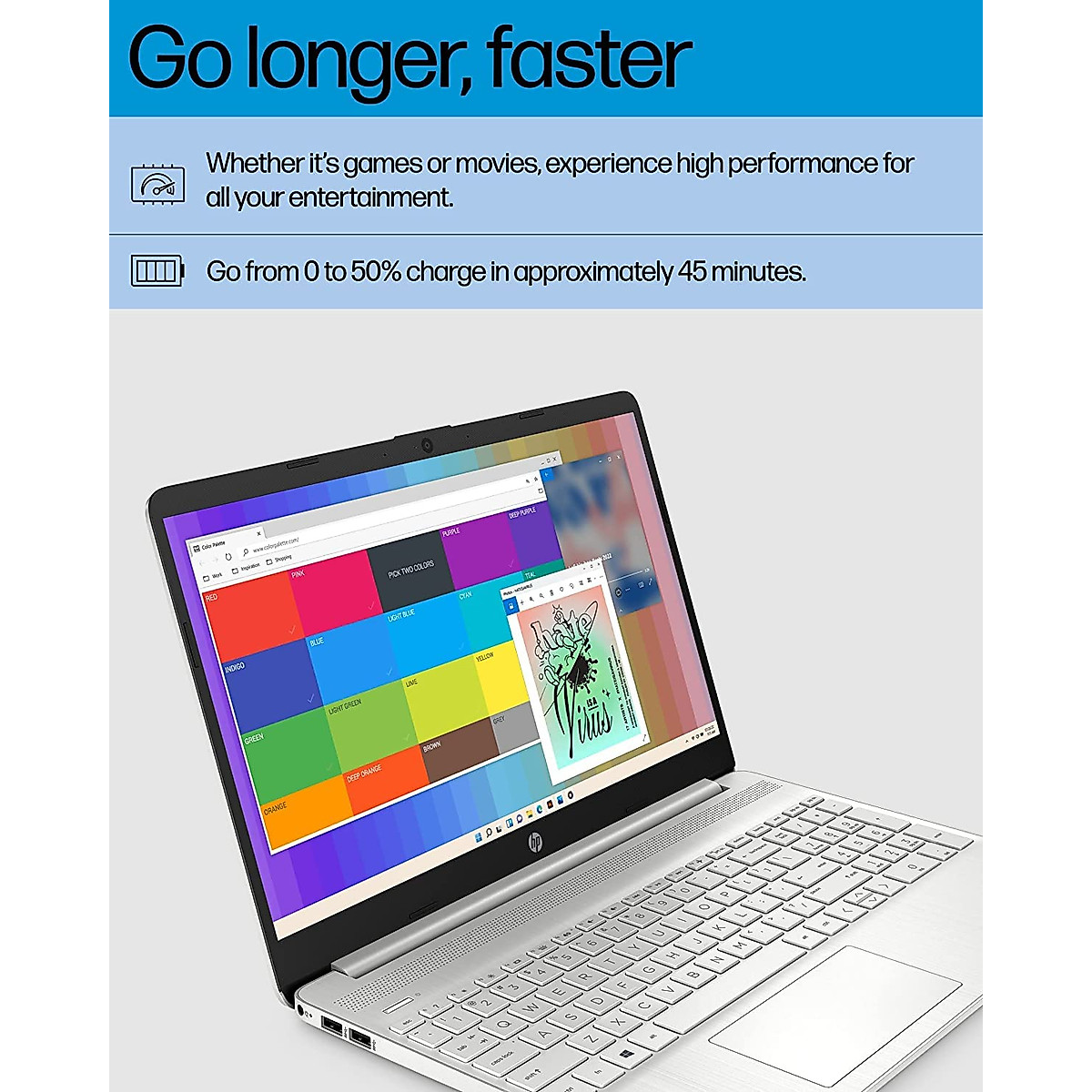 HP [Windows 11 Pro] 15 15.6" HD Business Laptop Computer, 8-Core AMD Ryzen 7 5700U (Beats i7-1180G7), 16GB RAM, 1TB PCIe SSD, Numeric Keypad, Fast Charge, Wi-Fi 6, Bluetooth, Long Battery Life, w/Hub