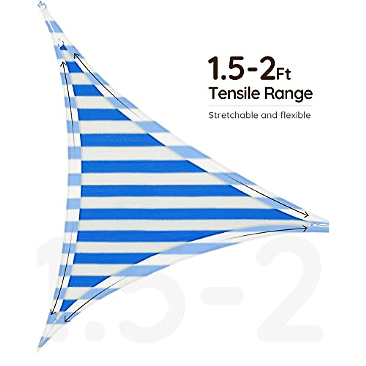 Quictent 20x20x20ft 185G HDPE Triangle Sun Shade Sail Canopy 98% UV Block Outdoor Patio Garden with Hardware Kit
