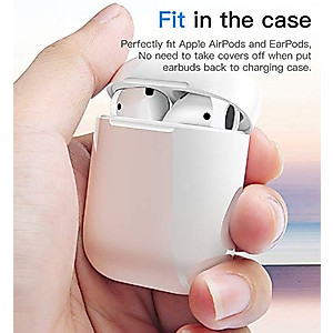 DamonLight (Fit in The case) Airpods Earpods Covers Anti-Slip Silicone Soft Sport Covers Accessories for AirPods Earbud AirPods Ear Tips 2 Pairs (White)