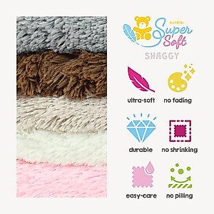 kullaloo Wool White Faux Fur Fabric [3/4 inch Pile, 20 mm] | Shaggy Plush Minky Fabric for Sewing | 39.5x29.5 (More Fabric Than Half Yard) | Ideal for Plushies, Crafts, Costumes, Upholstery | Ivory