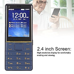S475 2G Senior Cellphone, Unlocked Cellphone for Seniors, 2.4in Screen, 3 SIM Cards, Long Standby, Clear Sound, SOS Function, Multiple Functions, Easy to Use (US Plug 100-240V)