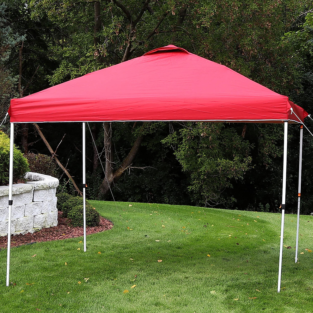Sunnydaze 10 x 10 Foot Premium Pop-Up Canopy Shade with Vent - PU-Coated 150D Oxford Fabric Replacement Top for Canopy - Red