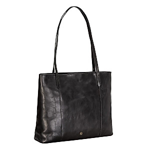 Maxwell Scott - Womens Luxury Leather Classic Shopper Tote Bag Purse - Handmade from Italian Hides - The Athenea Black