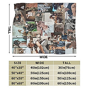 Rudy Pankow As Jj Throw Blanket Soft and Comfortable Warm Beach Blanket Picnic Blanket Fleece Blankets for Sofa Offiece Bed Car Camp Couch for Adults Kids 50"X40"