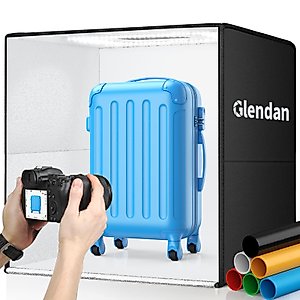 Glendan 24"x24" Light Box Photography, Large Photo Light Box with 288 LED Beads, CRI >95, Professional Portable Photo Booth Shooting Tent Kit with 6 Color Backdrops for Product Photography